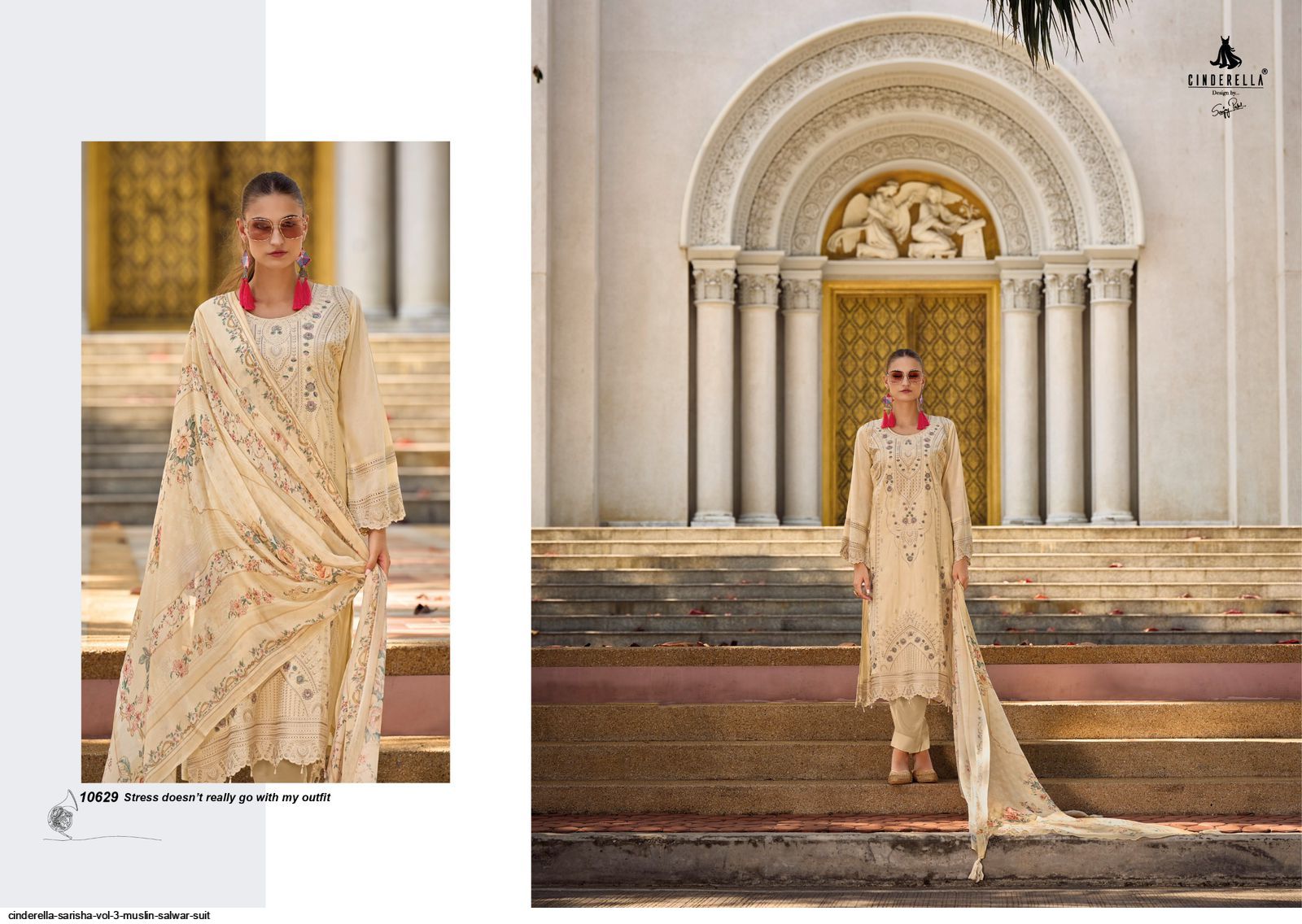 CINDERELLA SARISHA VOL 3 MUSLIN salwar suit