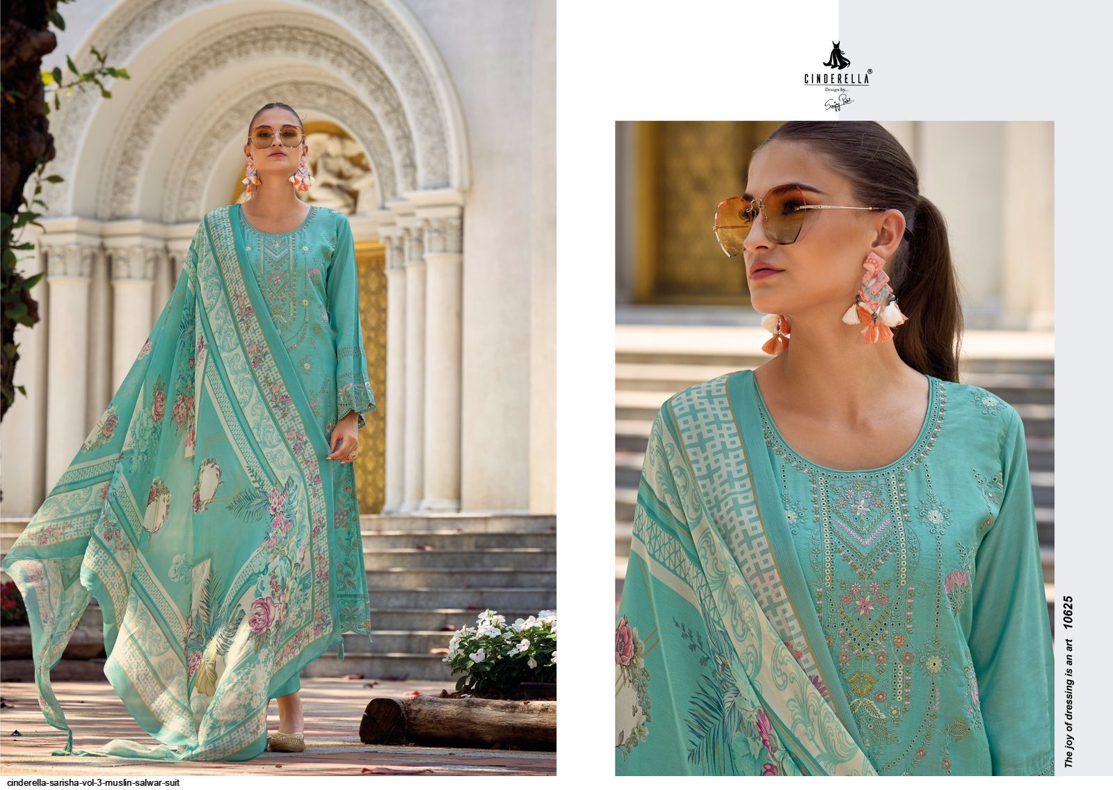 CINDERELLA SARISHA VOL 3 MUSLIN salwar suit