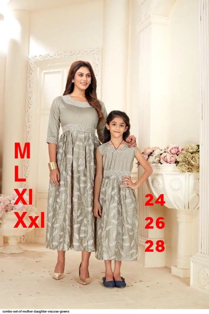 combo set of Mother Daughter Viscose gowns