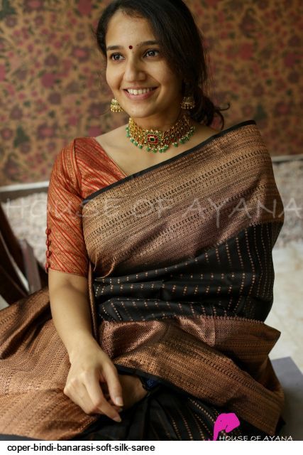COPER BINDI Banarasi Soft Silk Saree