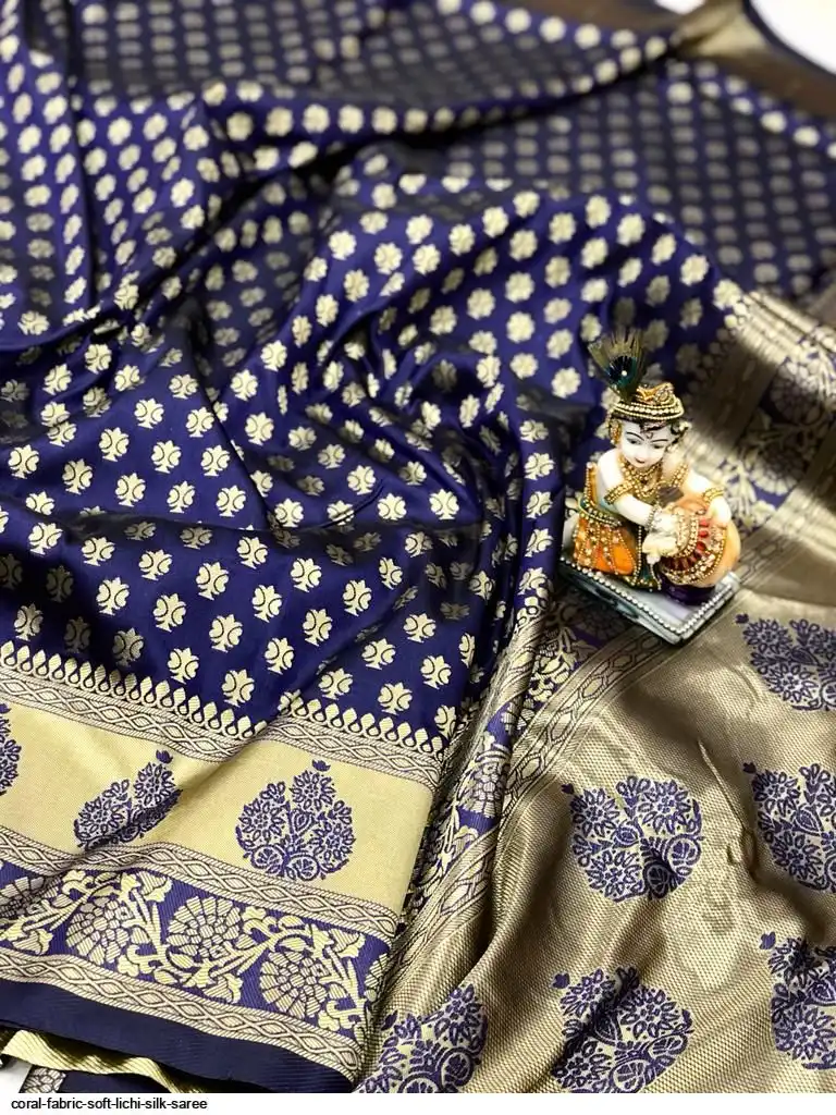 coral-fabric-soft-lichi-silk-saree