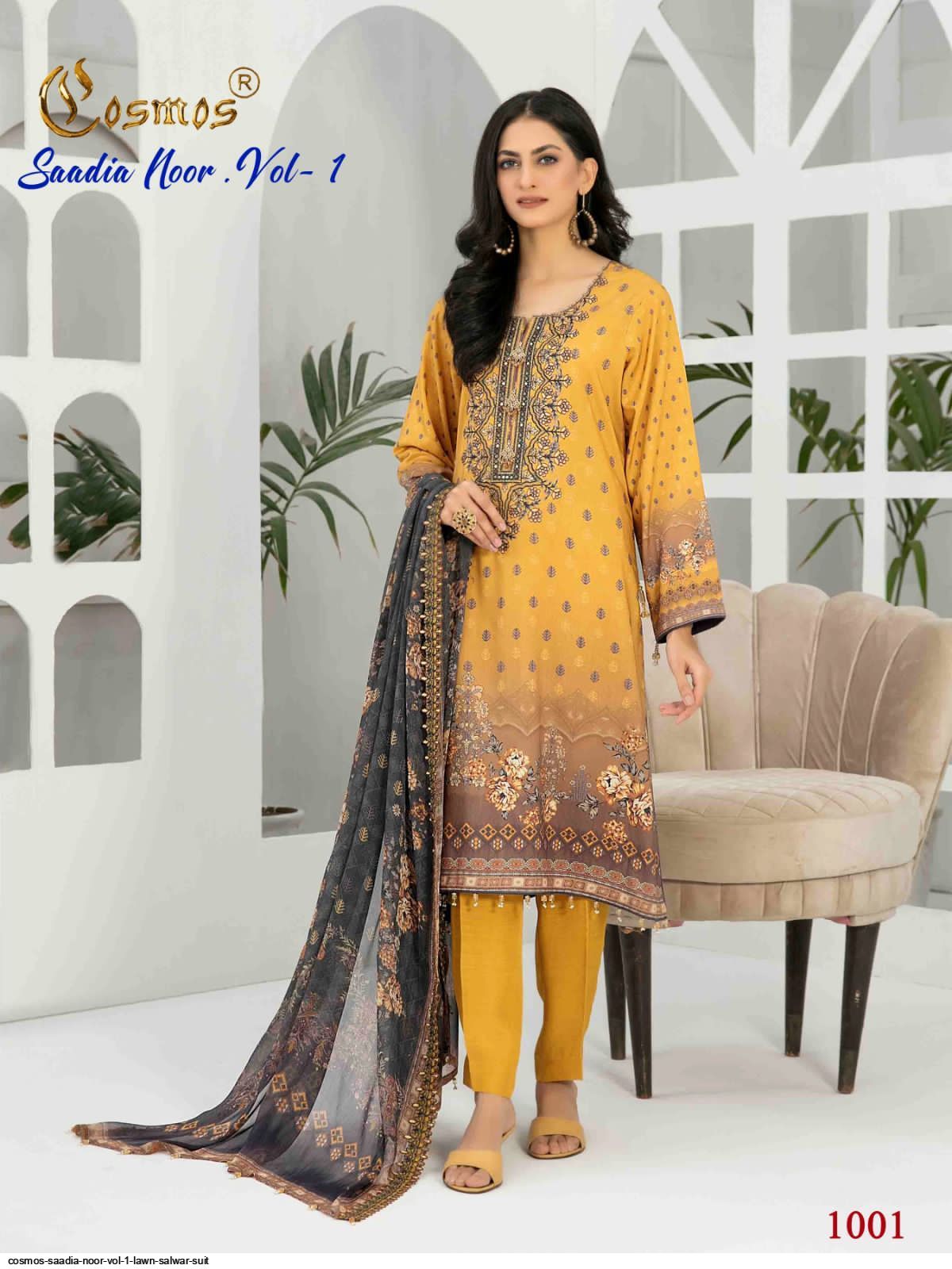 COSMOS SAADIA NOOR VOL 1 Lawn SALWAR SUIT