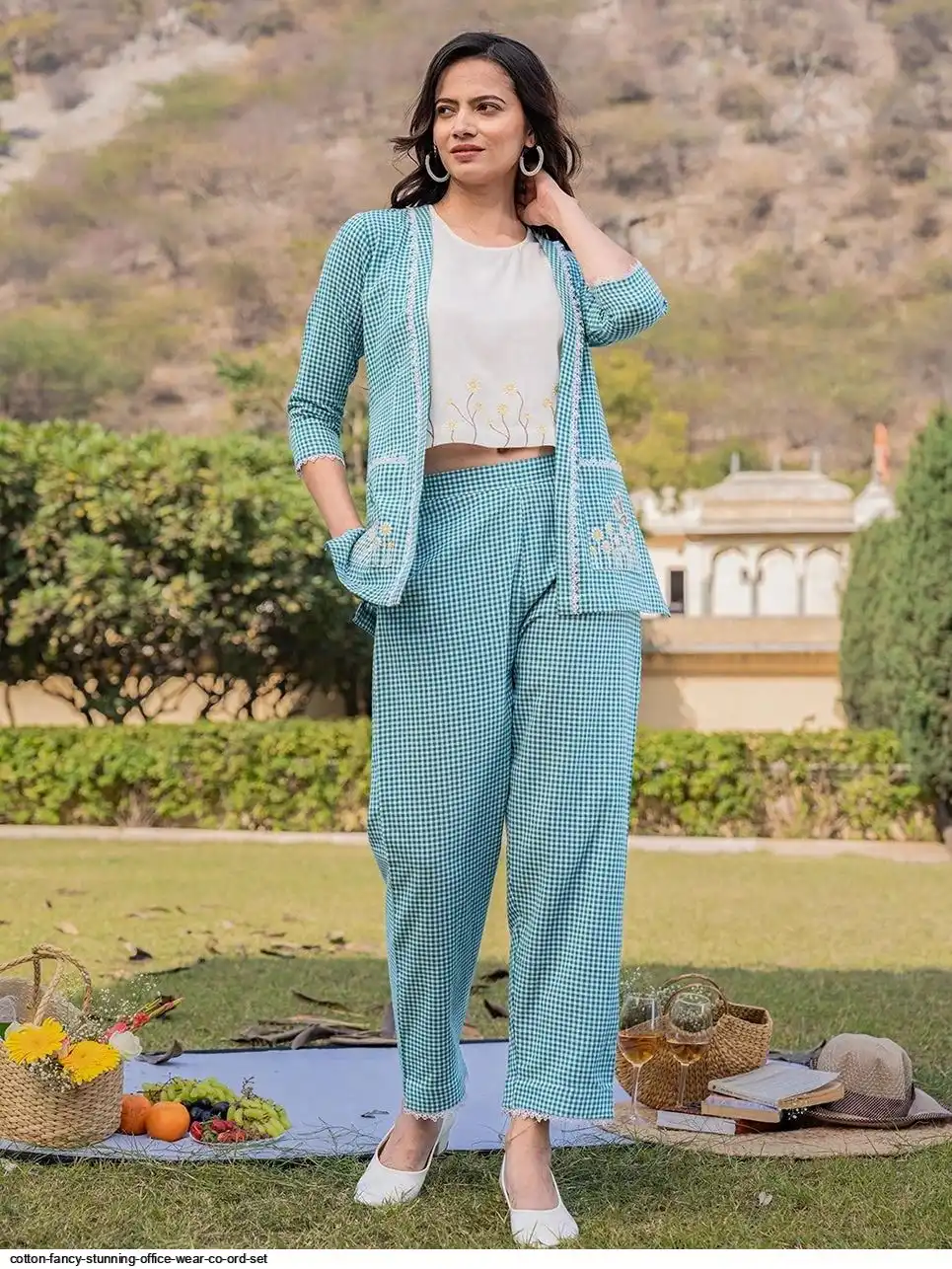 Cotton FANCY STUNNING OFFICE WEAR CO ORD SET