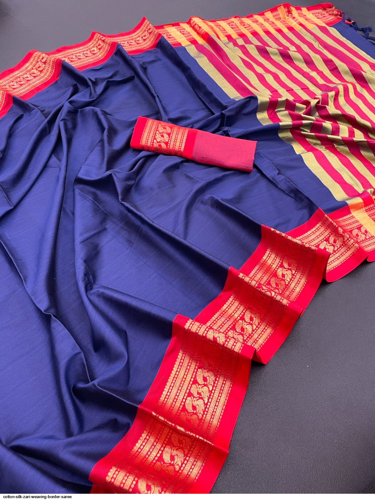 COTTON SILK ZARI WEAVING border SAREE