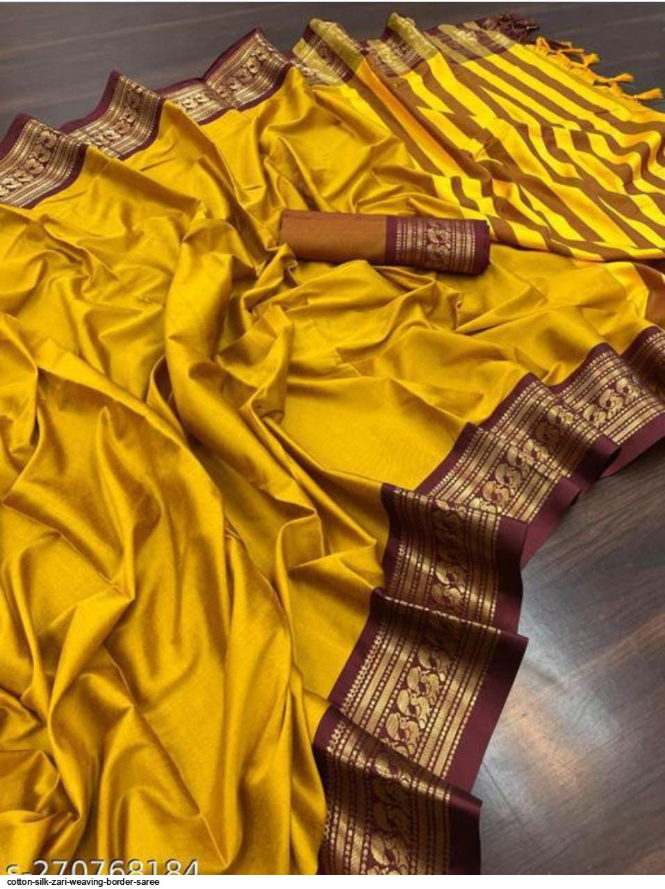 COTTON SILK ZARI WEAVING border SAREE