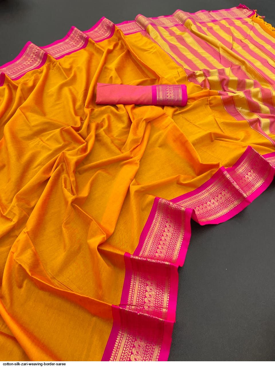 COTTON SILK ZARI WEAVING border SAREE