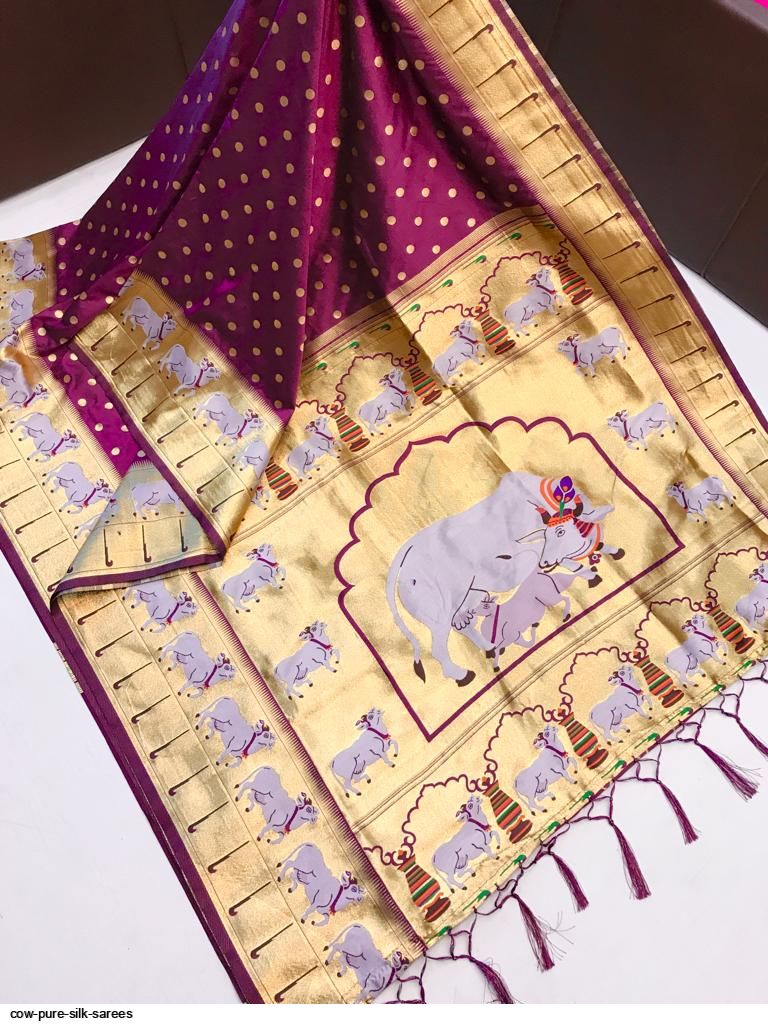 COW Pure silk sarees