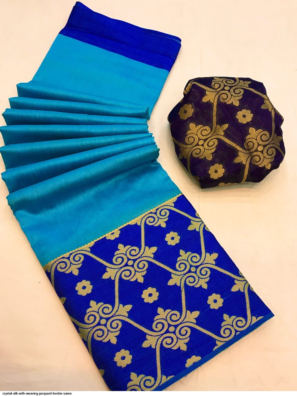 Crystal silk with weaving jacquard border saree