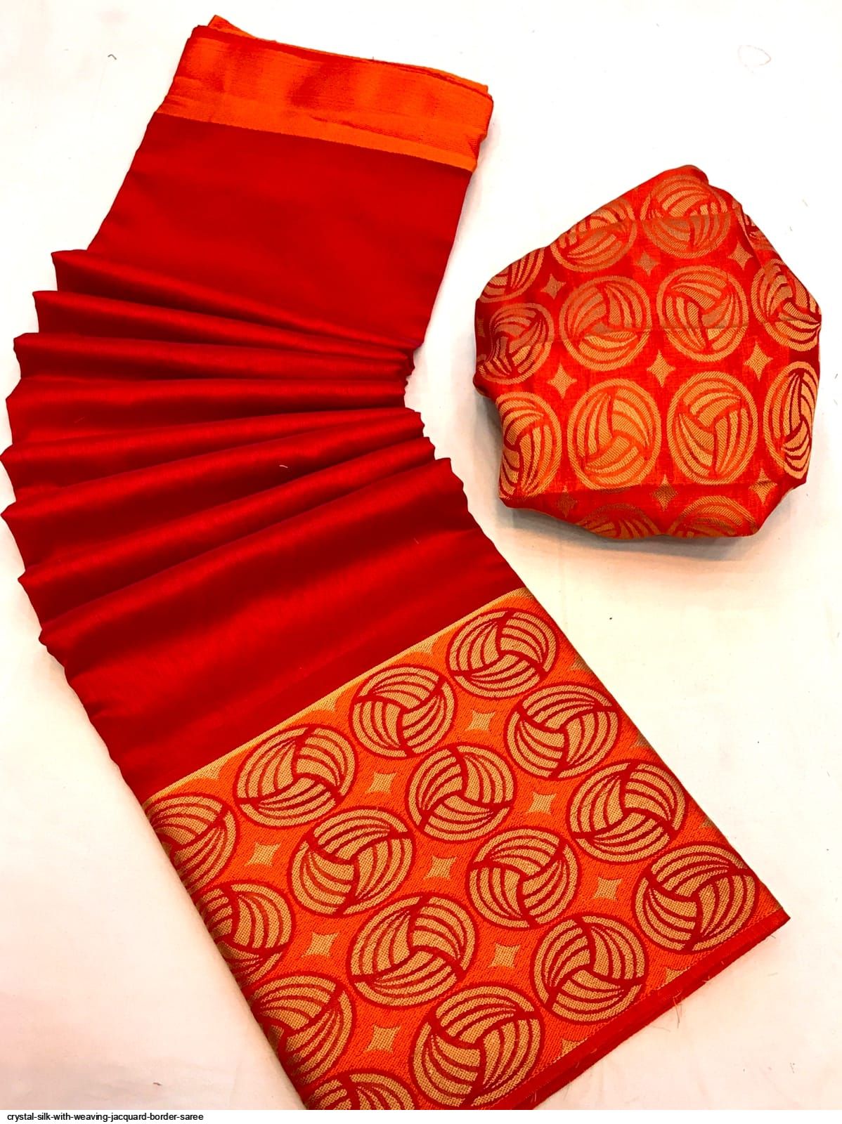 Crystal silk with weaving jacquard border saree
