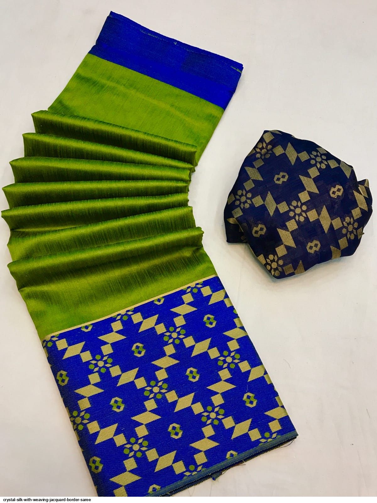 Crystal silk with weaving jacquard border saree
