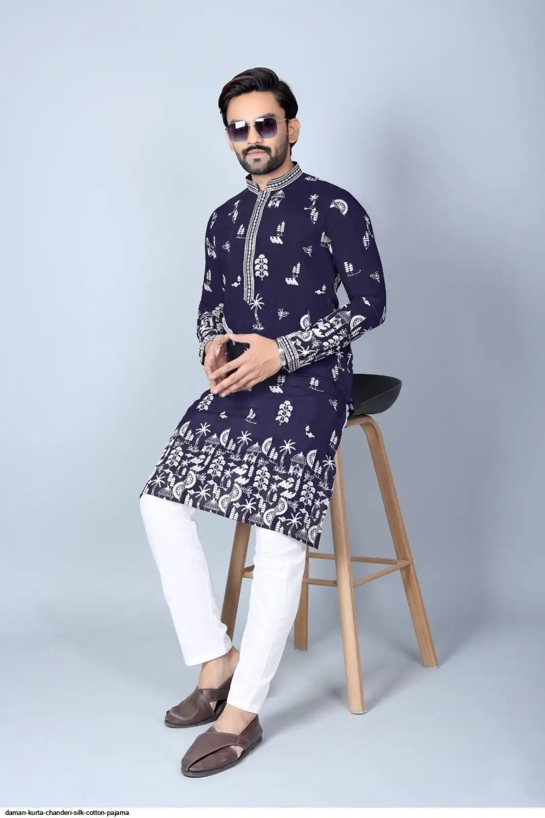 DAMAN KURTA Men's Chanderi Silk Kurta - Cotton Pajama Wholesale