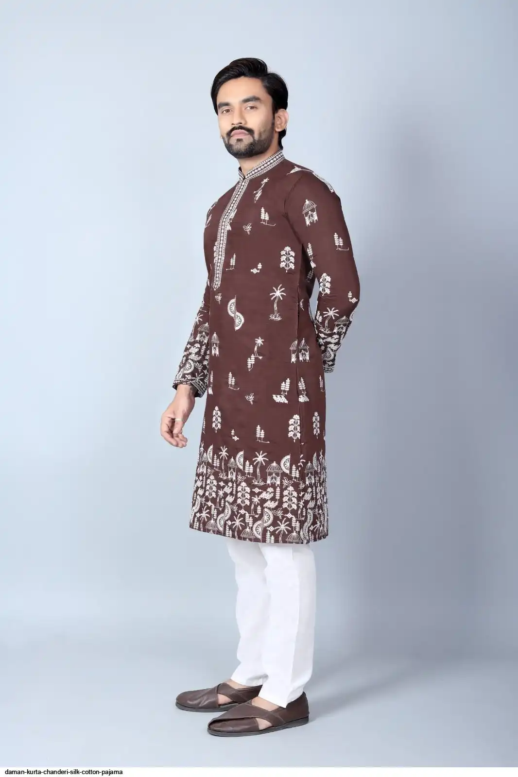 DAMAN KURTA Men's Chanderi Silk Kurta - Cotton Pajama Wholesale