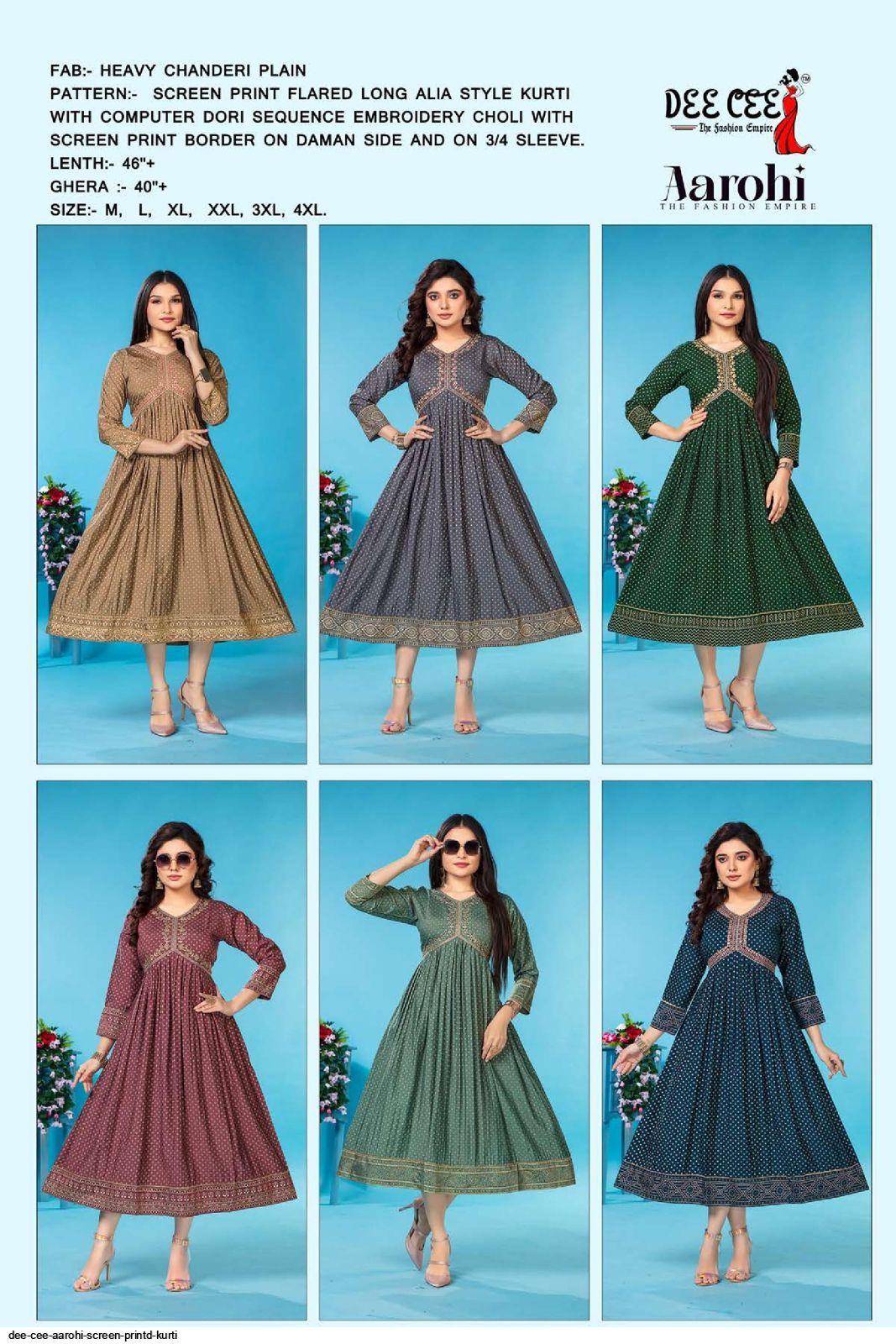 DEE CEE AAROHI SCREEN PRINTD KURTI