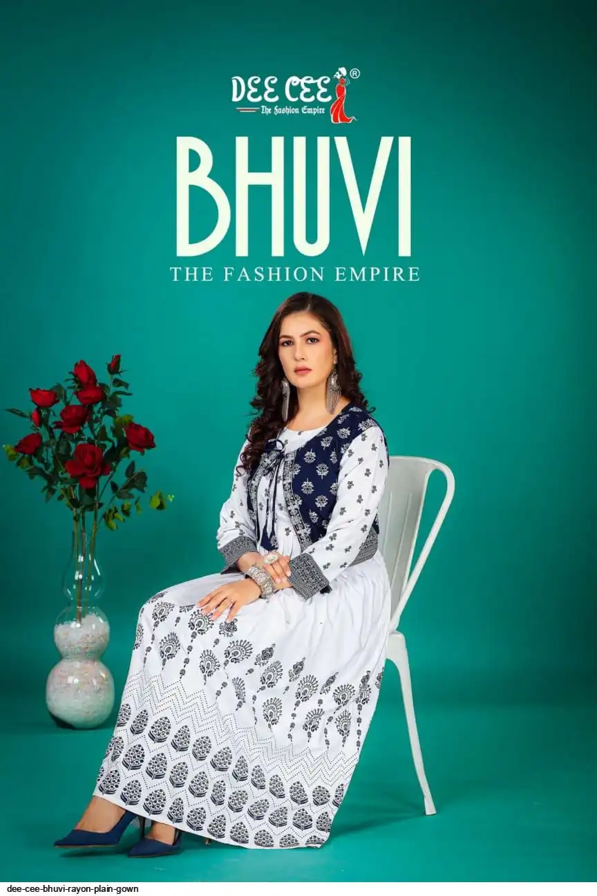 DEE CEE BHUVI RAYON PLAIN GOWN