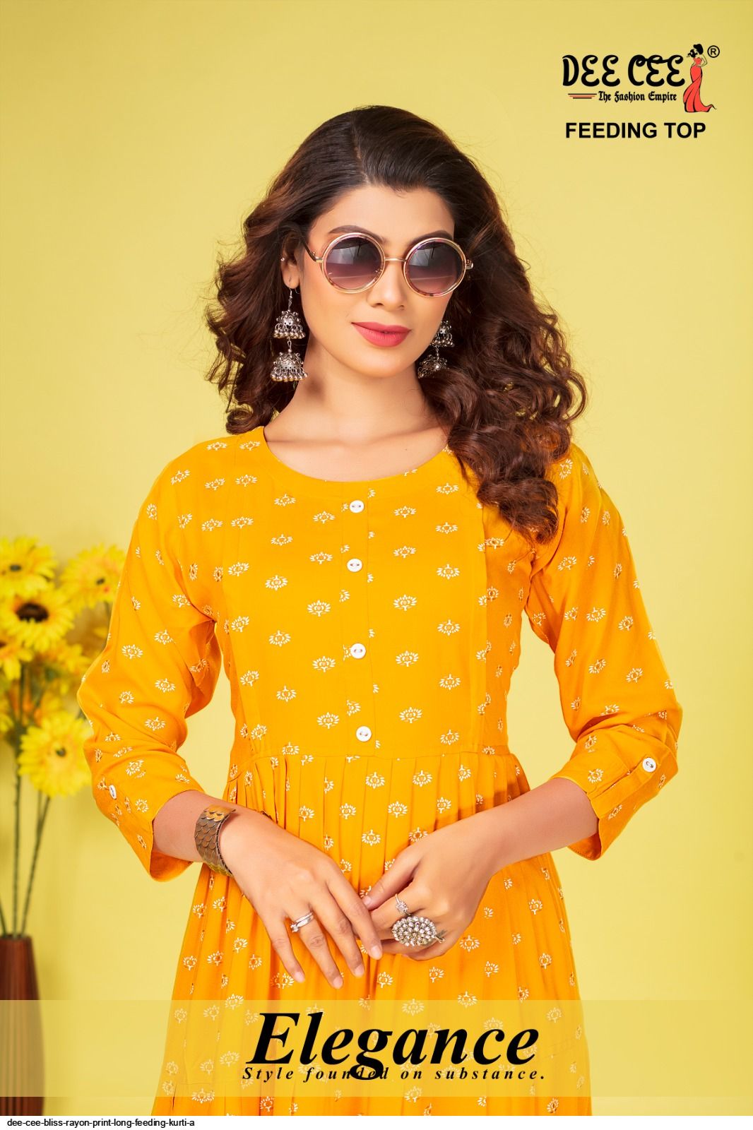 DEE CEE BLISS RAYON PRINT LONG FEEDING KURTI A