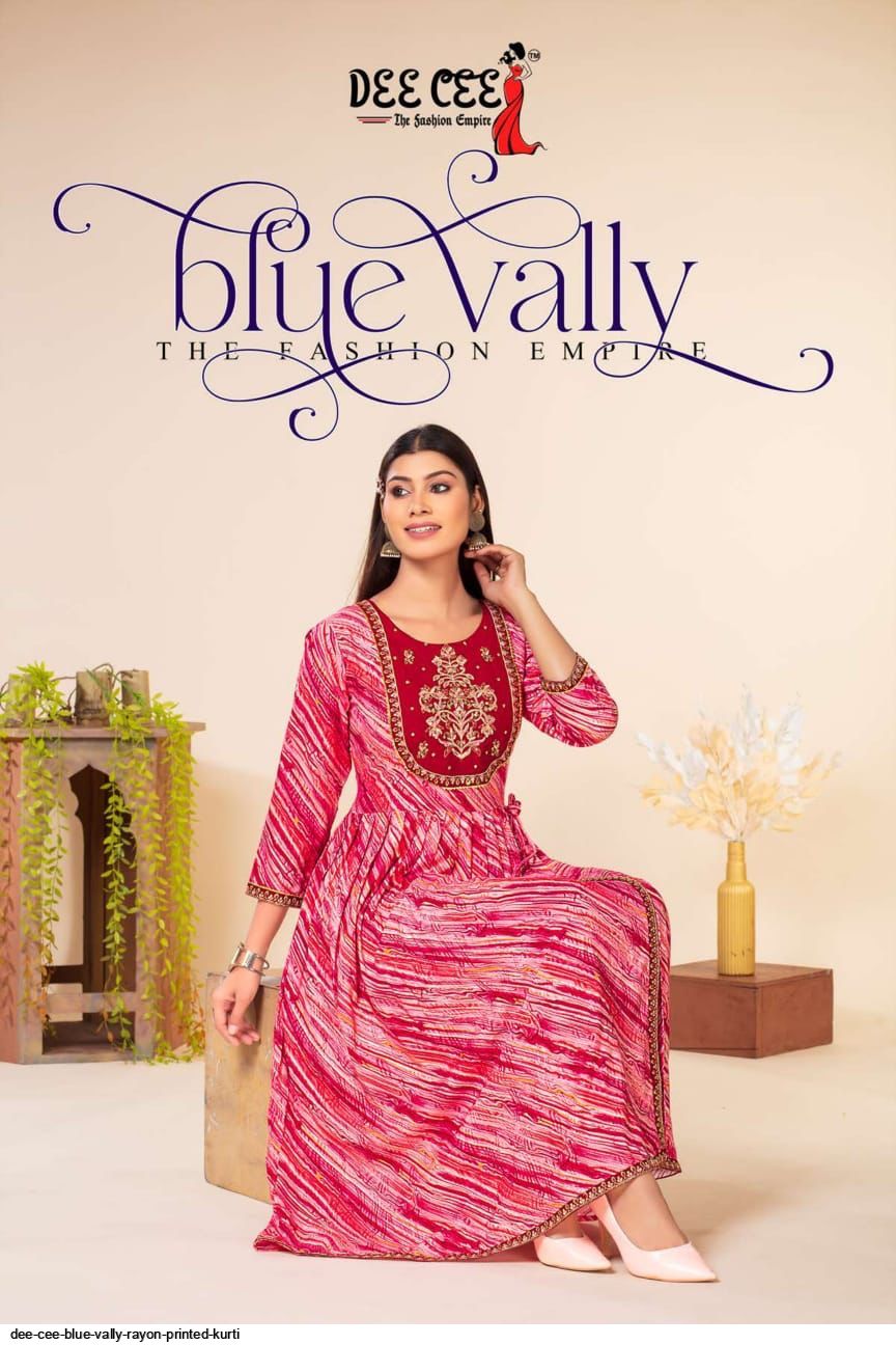 DEE CEE Blue Vally RAYON PRINTED KURTI