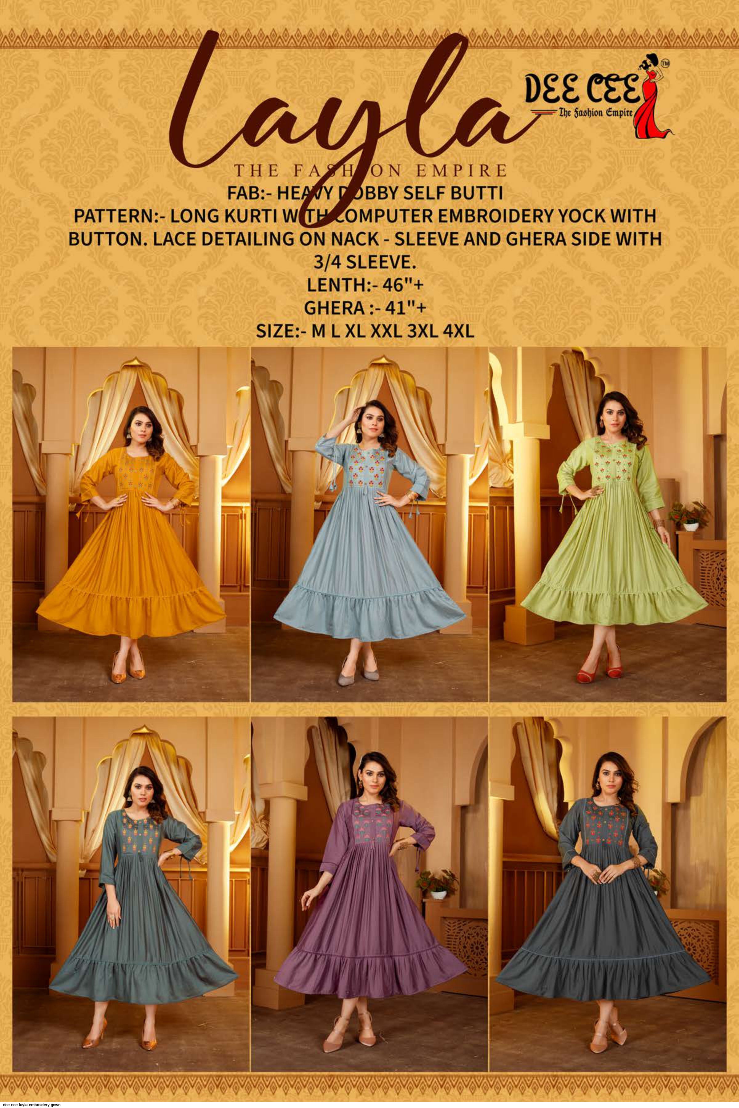 dee cee layla embroidery gown