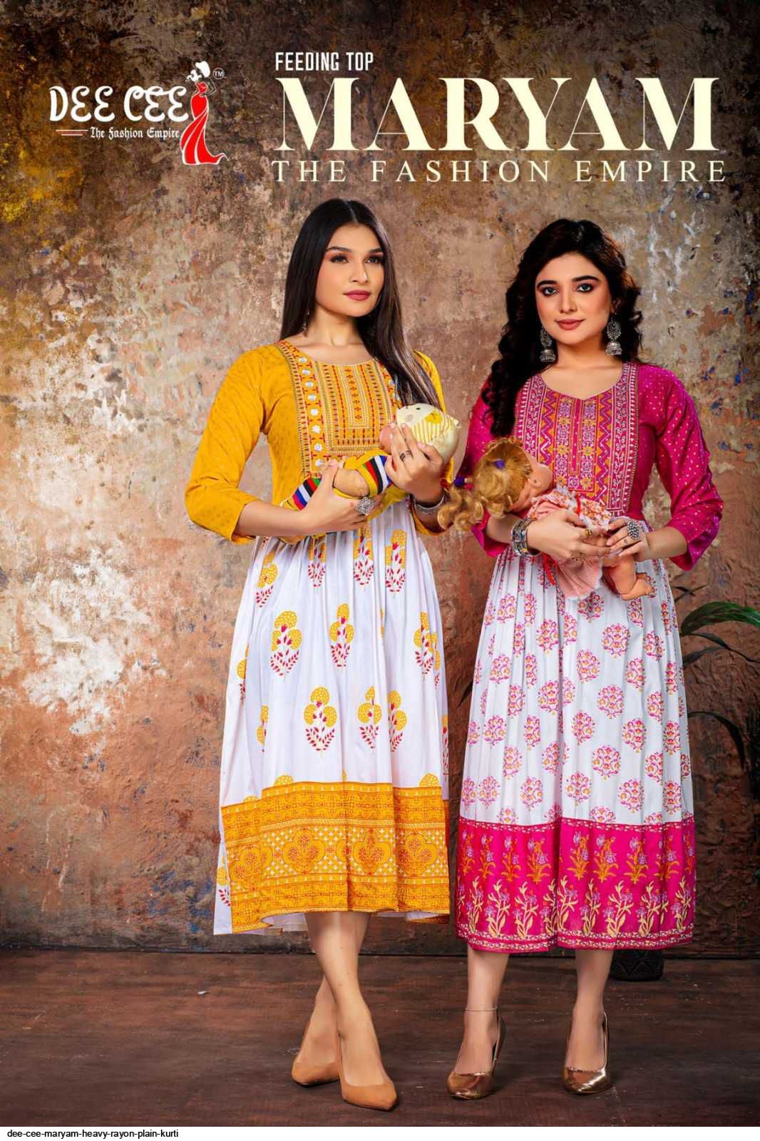 DEE CEE MARYAM HEAVY RAYON PLAIN KURTI