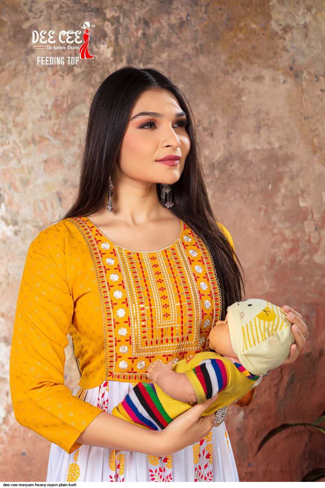 DEE CEE MARYAM HEAVY RAYON PLAIN KURTI