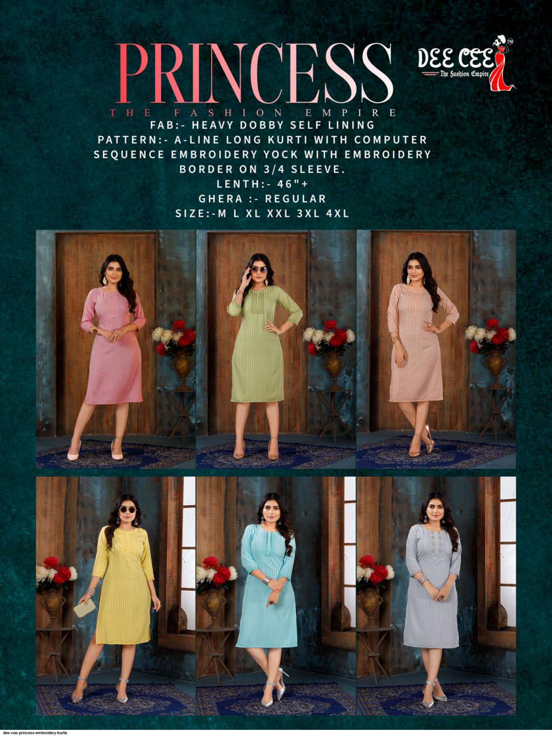 DEE CEE PRINCESS EMBROIDERY KURTIS