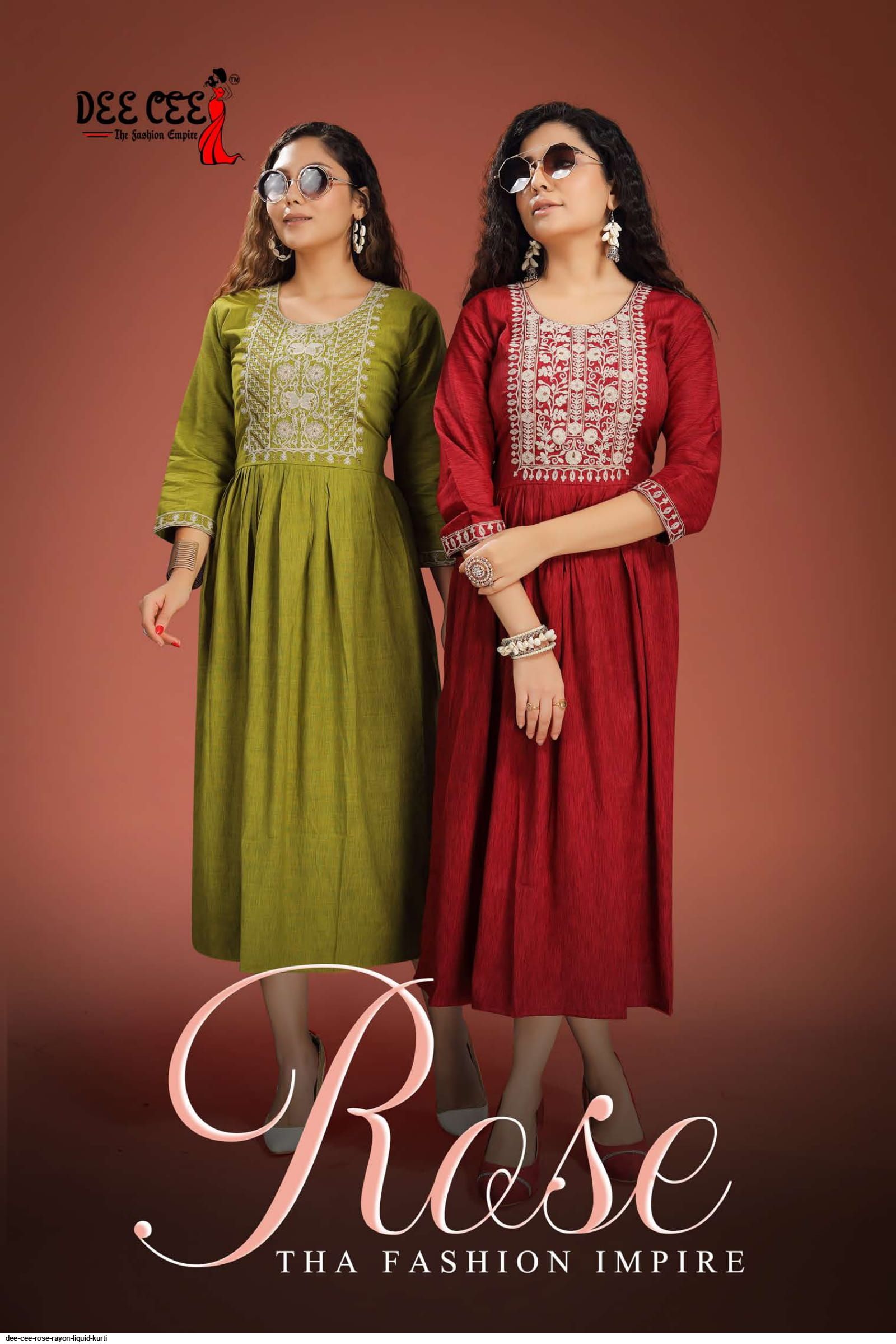 DEE CEE Rose Rayon Liquid KURTI