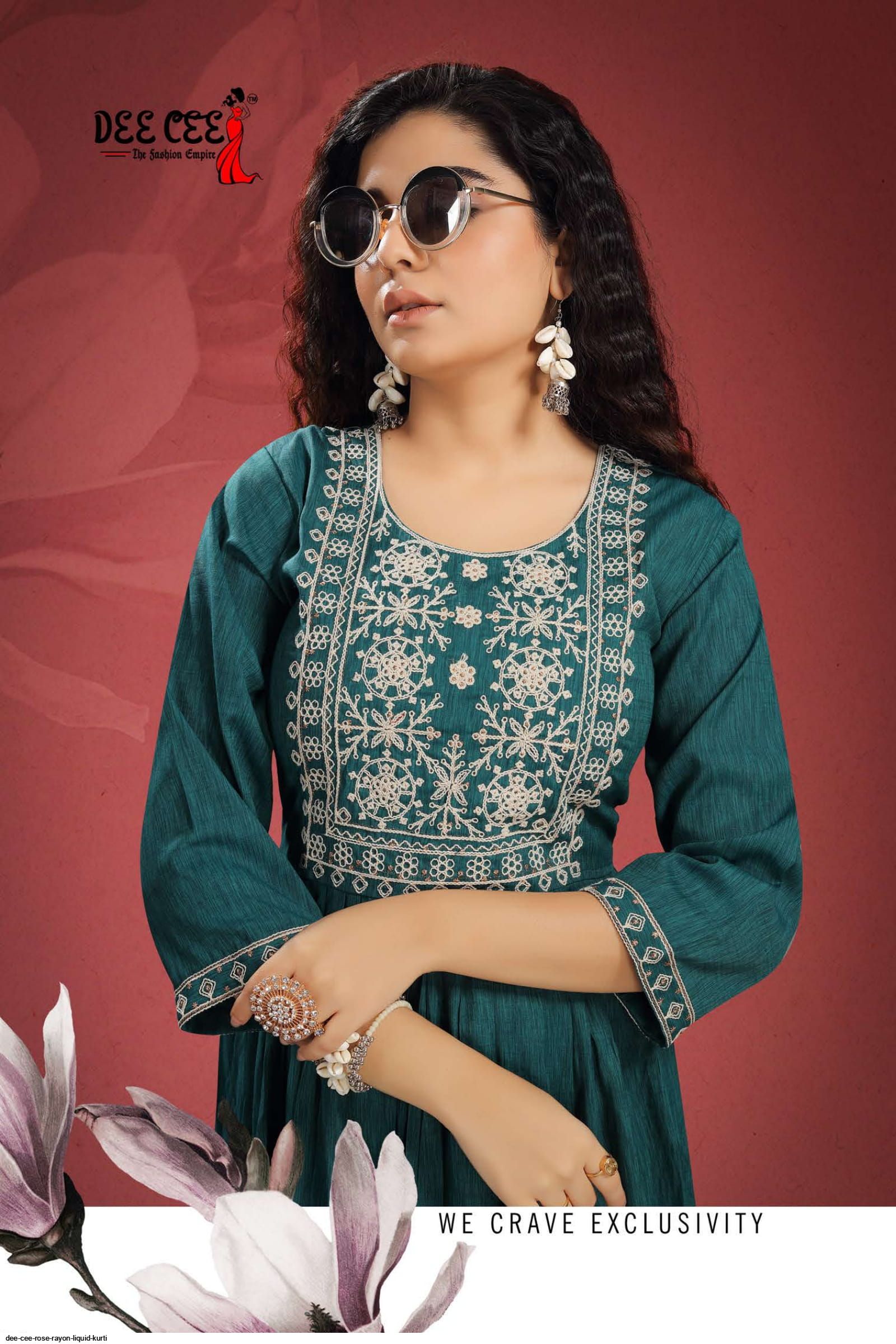 DEE CEE Rose Rayon Liquid KURTI