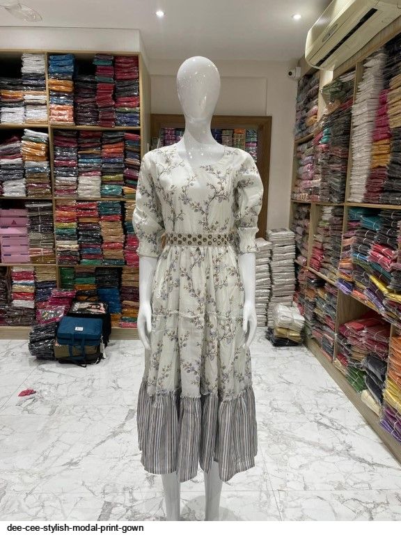 DEE CEE STYLISH MODAL PRINT GOWN