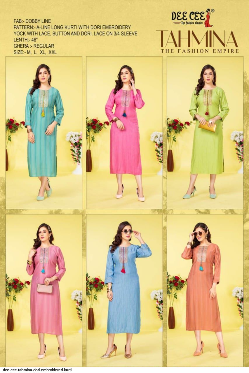 DEE CEE TAHMINA DORI EMBROIDERED KURTI