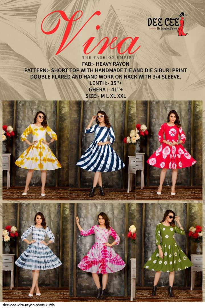 DEE CEE VIRA RAYON SHORT KURTIS