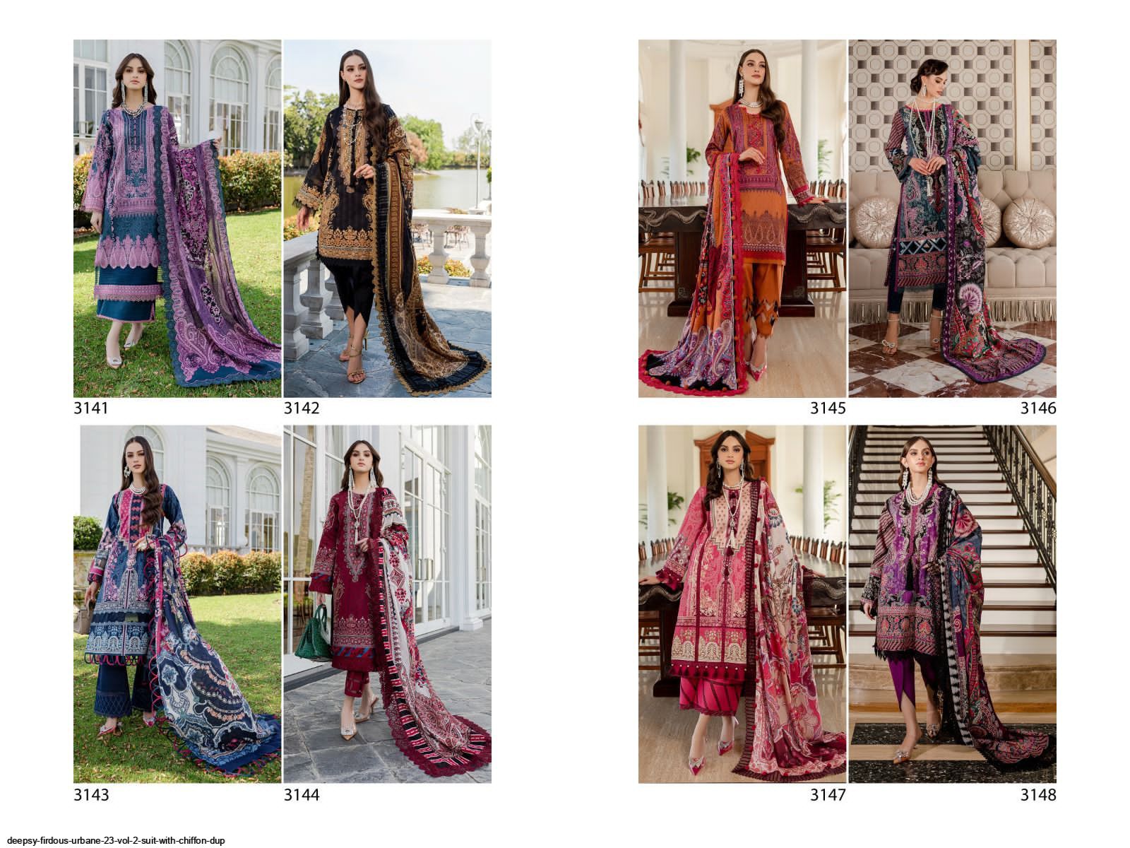 DEEPSY FIRDOUS URBANE 23 VOL 2 SUIT WITH CHIFFON DUP