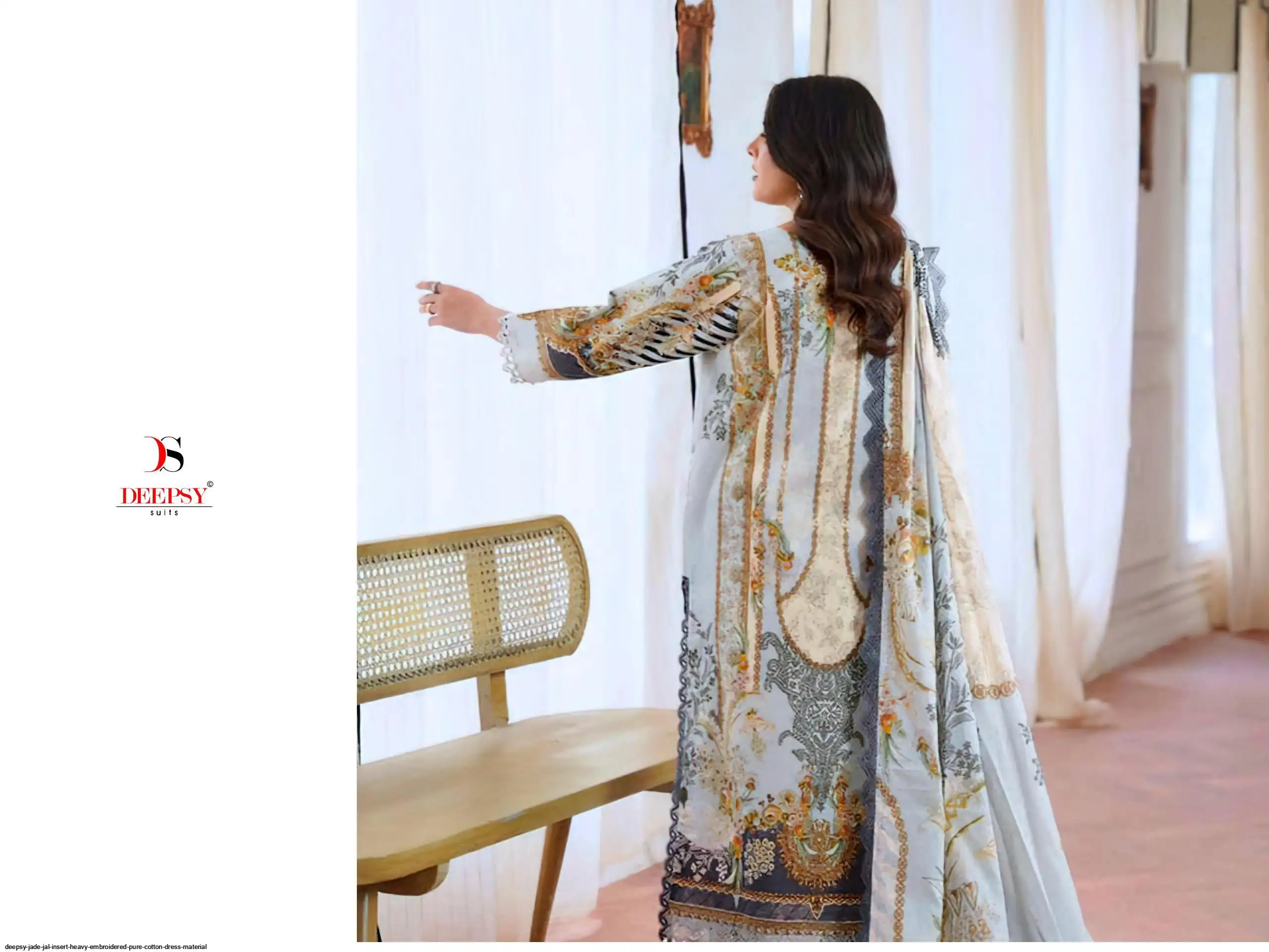 Deepsy Jade Jal Insert Pure Cotton Dress Material