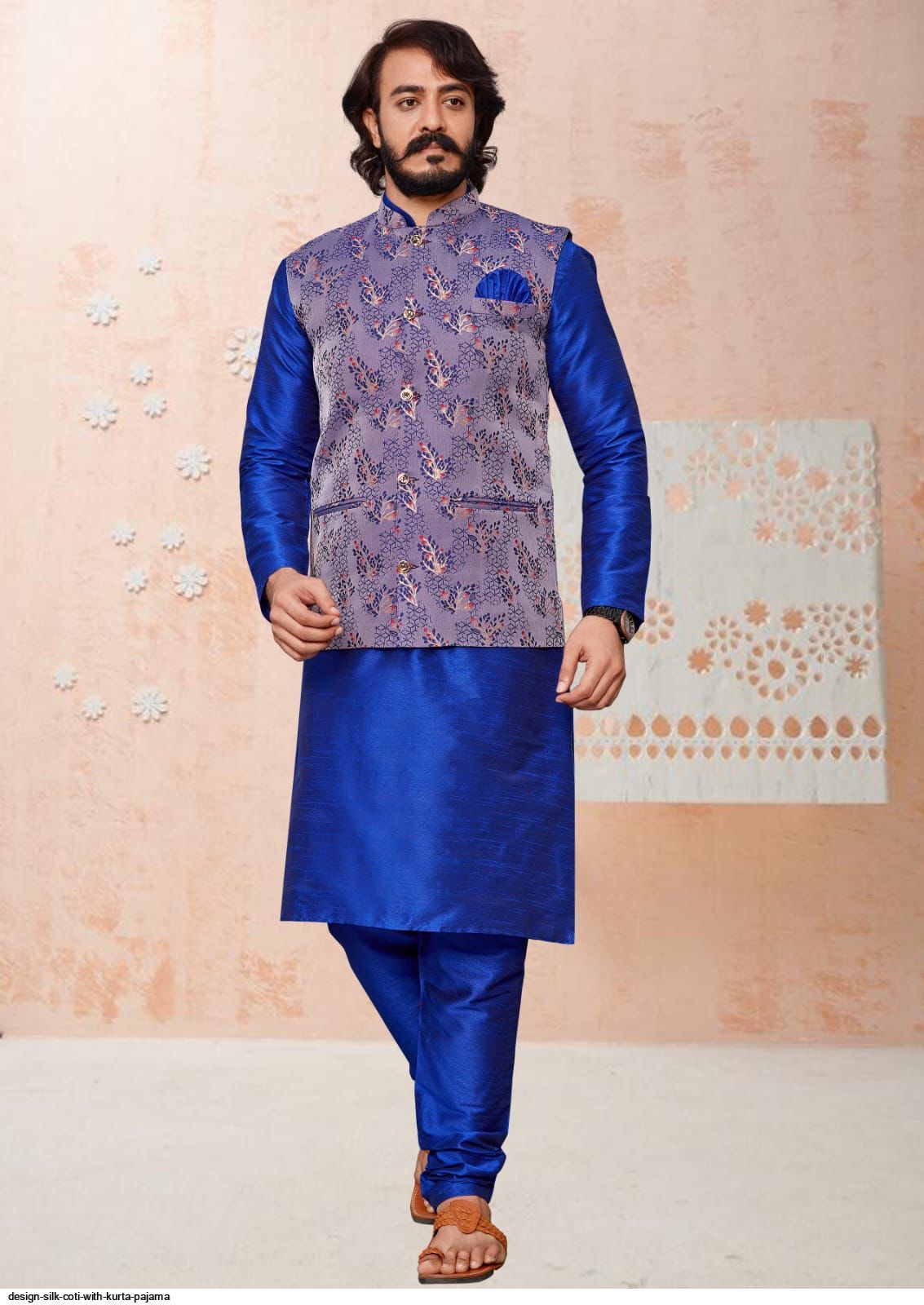 Design silk coti with kurta pajama