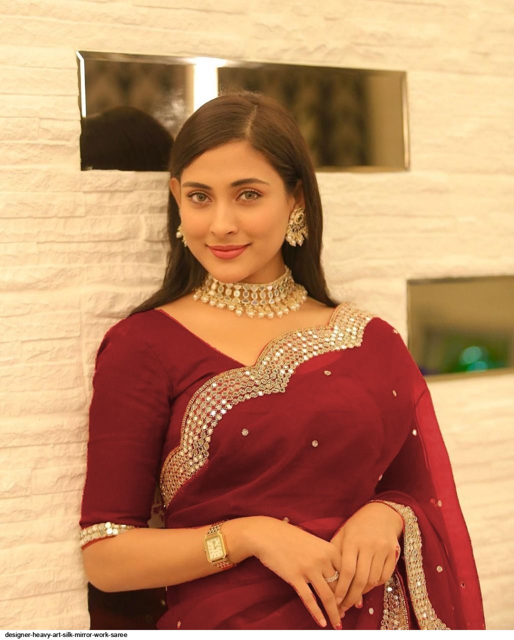 Traditional excellent Saree Mirror Work Designer Wedding