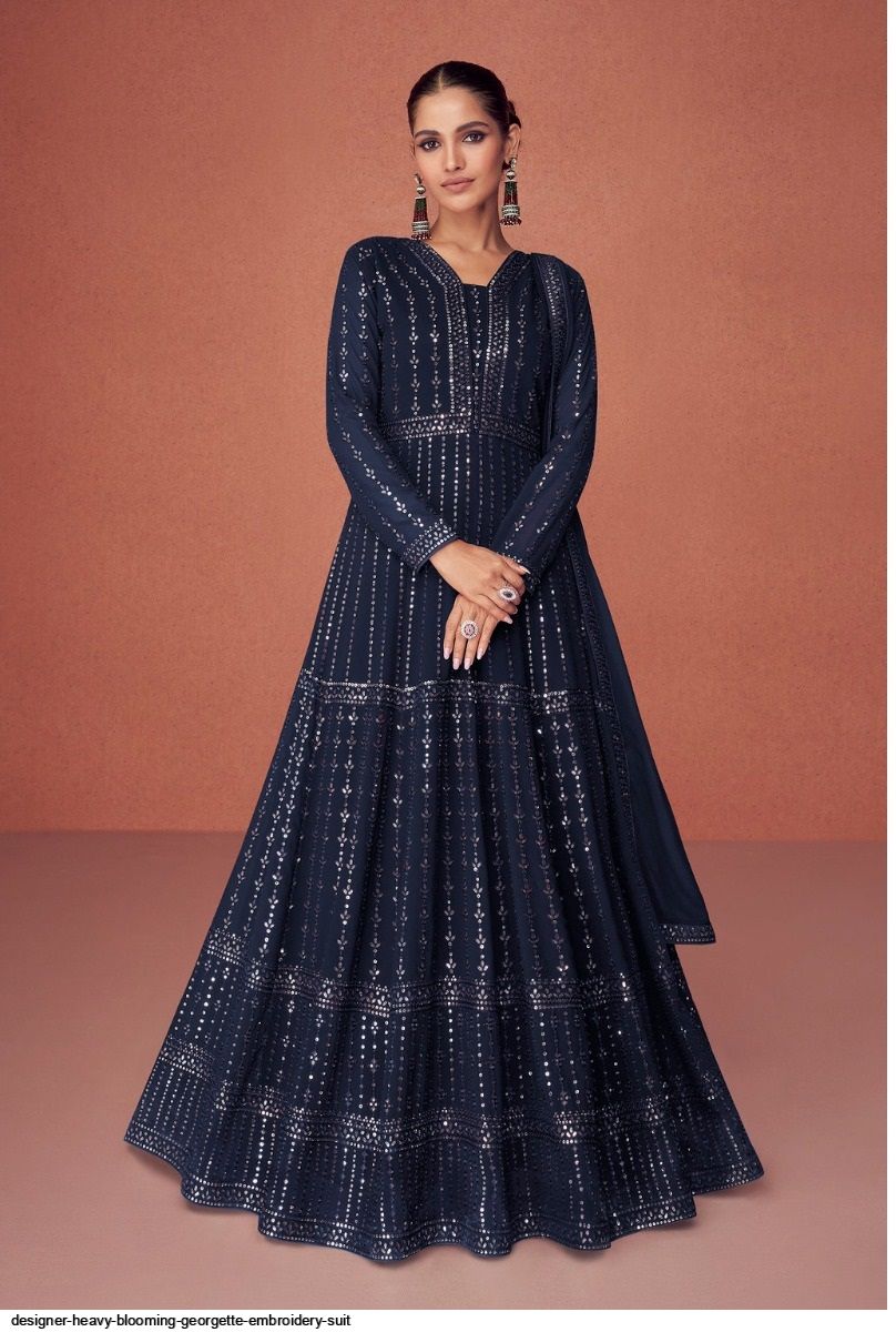 designer heavy blooming georgette embroidery suit