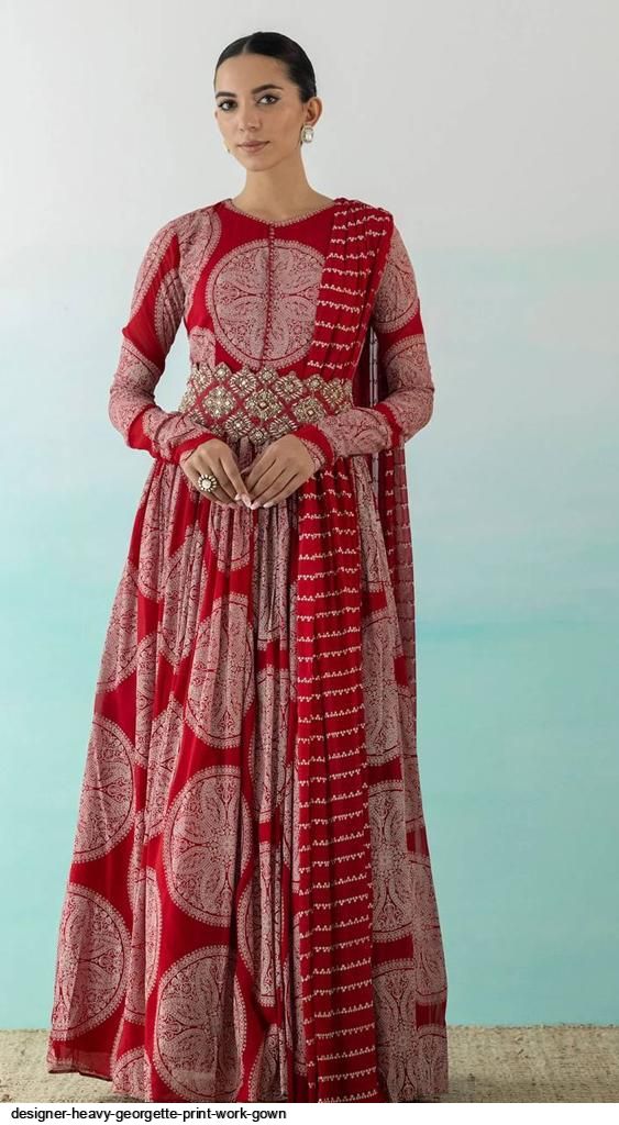 DESIGNER HEAVY GEORGETTE PRINT WORK GOWN