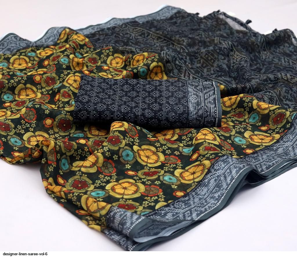 DESIGNER linen saree vol 6