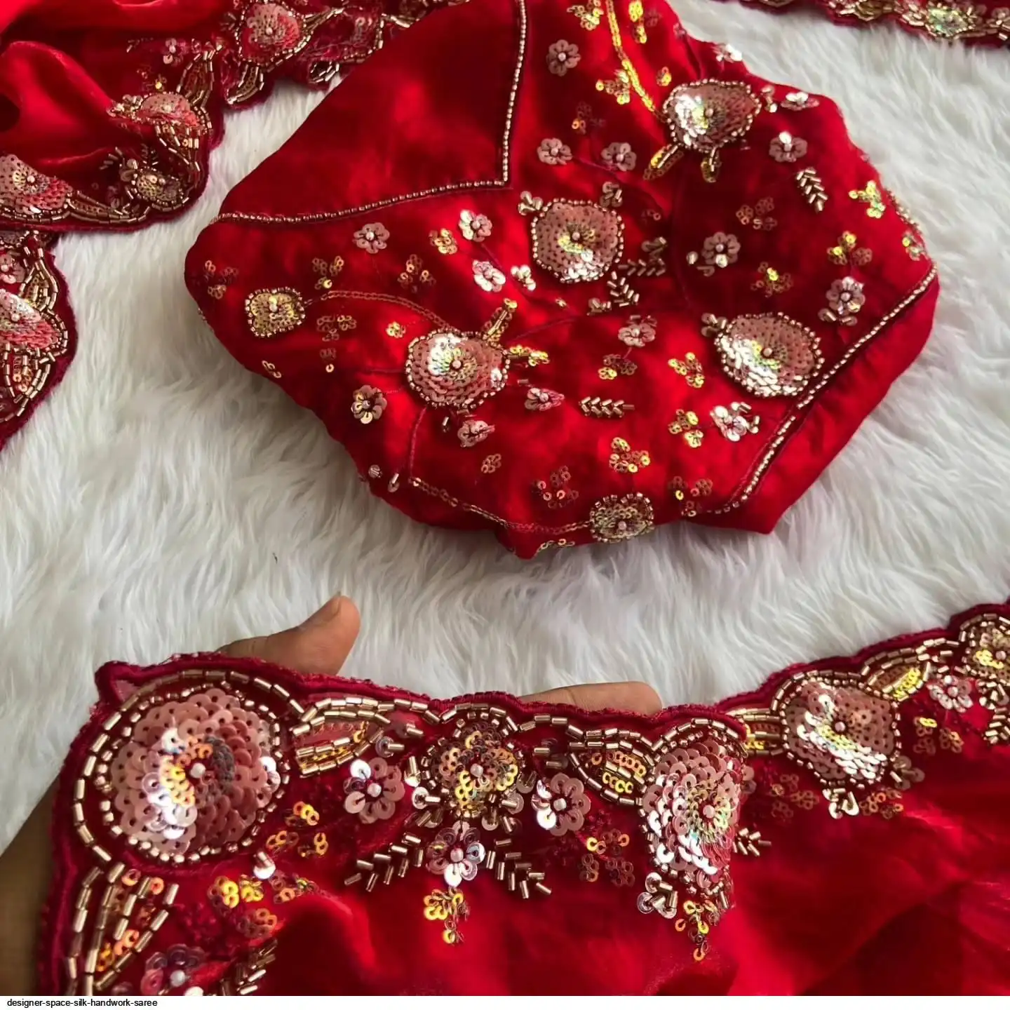 Designer Space silk Handwork saree