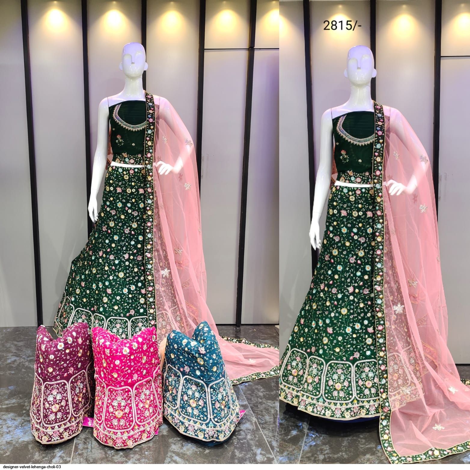 DESIGNER VELVET LEHENGA CHOLI 03