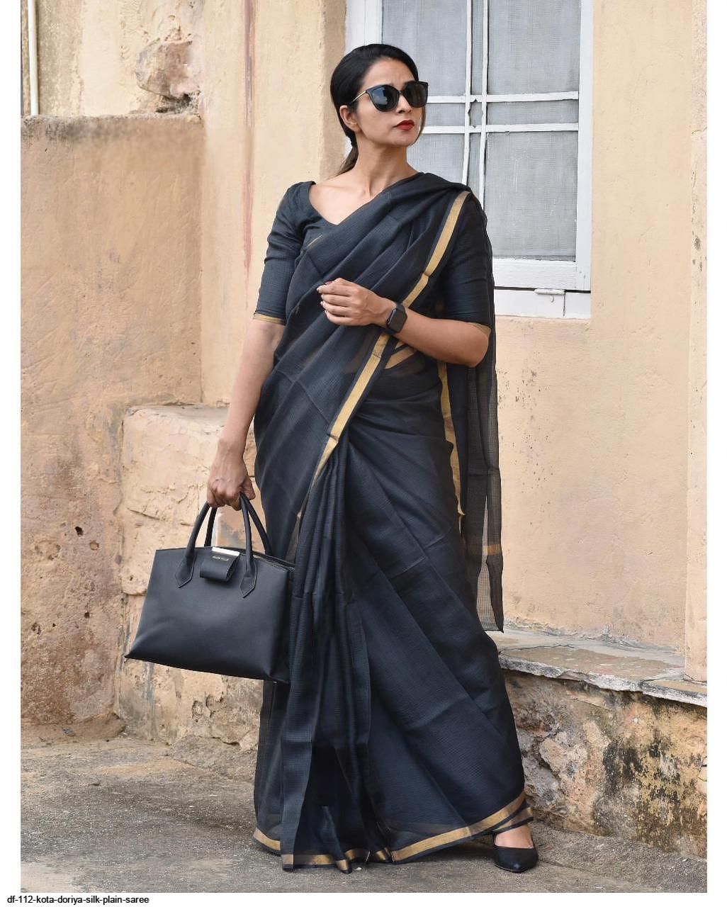 DF 112 KOTA DORIYA SILK PLAIN SAREE