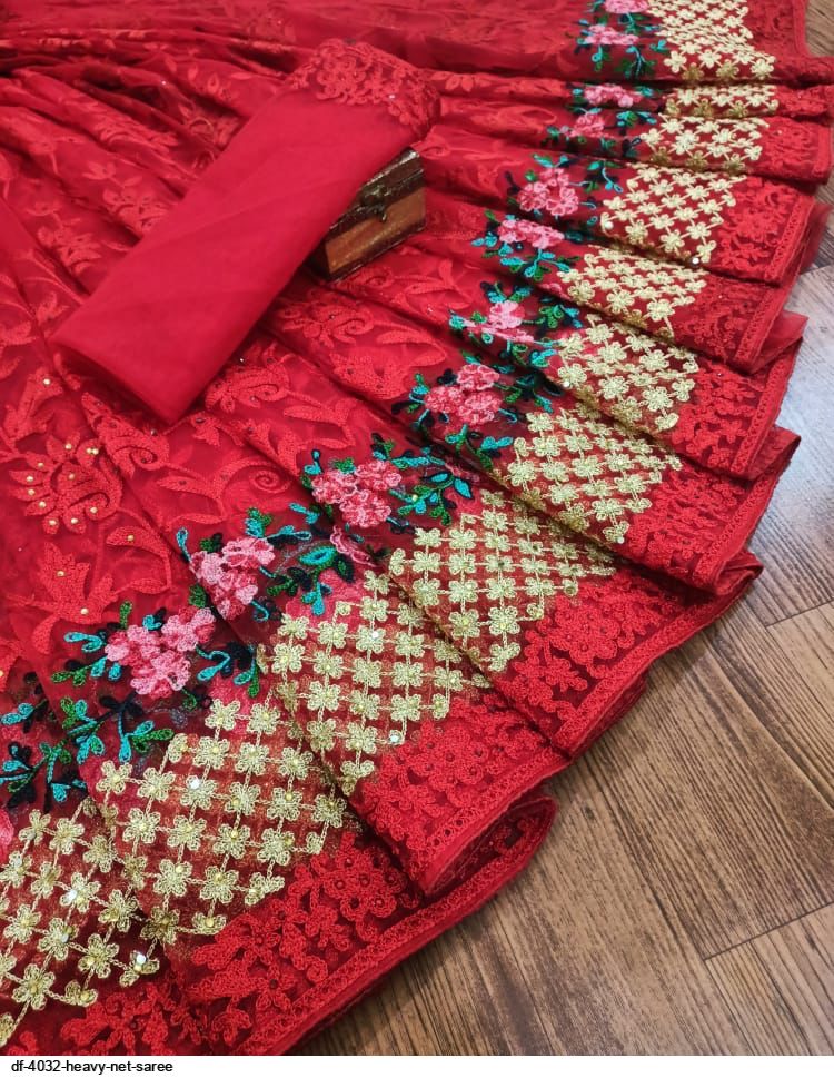 DF 4032 HEAVY NET saree