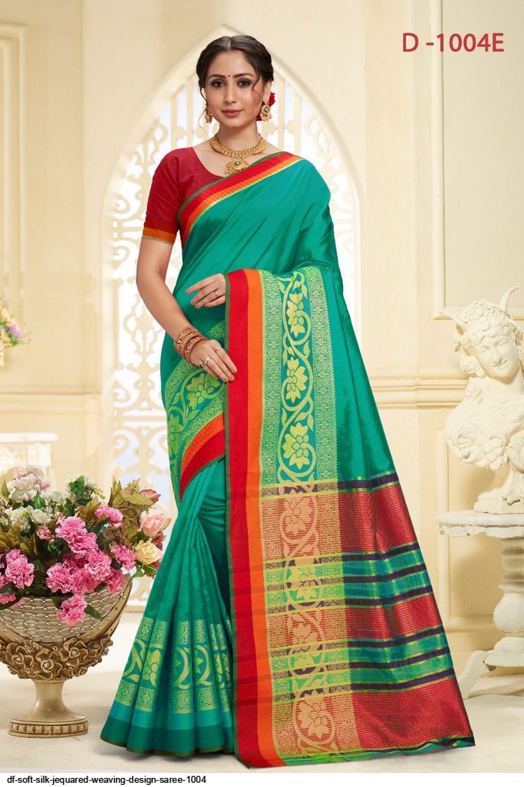 DF Soft Silk JEQUARED WEAVING Design saree 1004