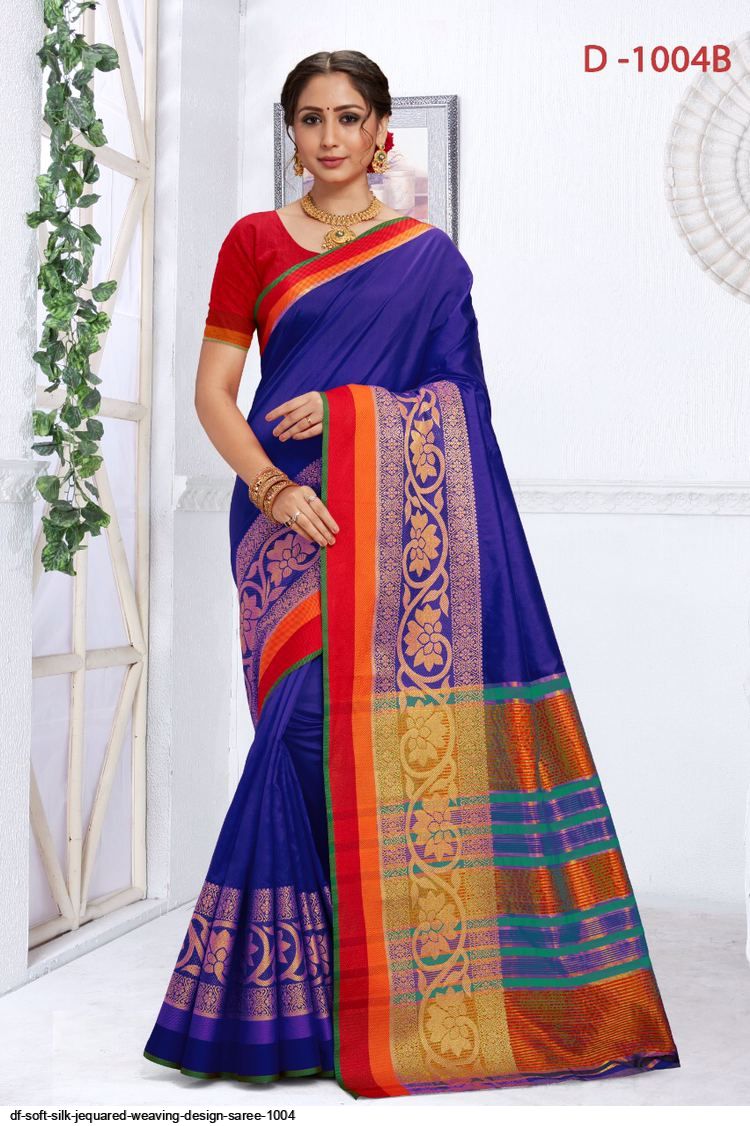 DF Soft Silk JEQUARED WEAVING Design saree 1004
