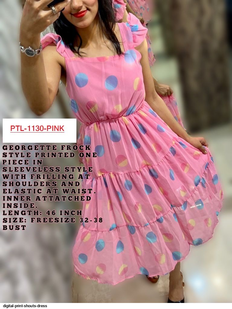 georgette digital-print-short-dress