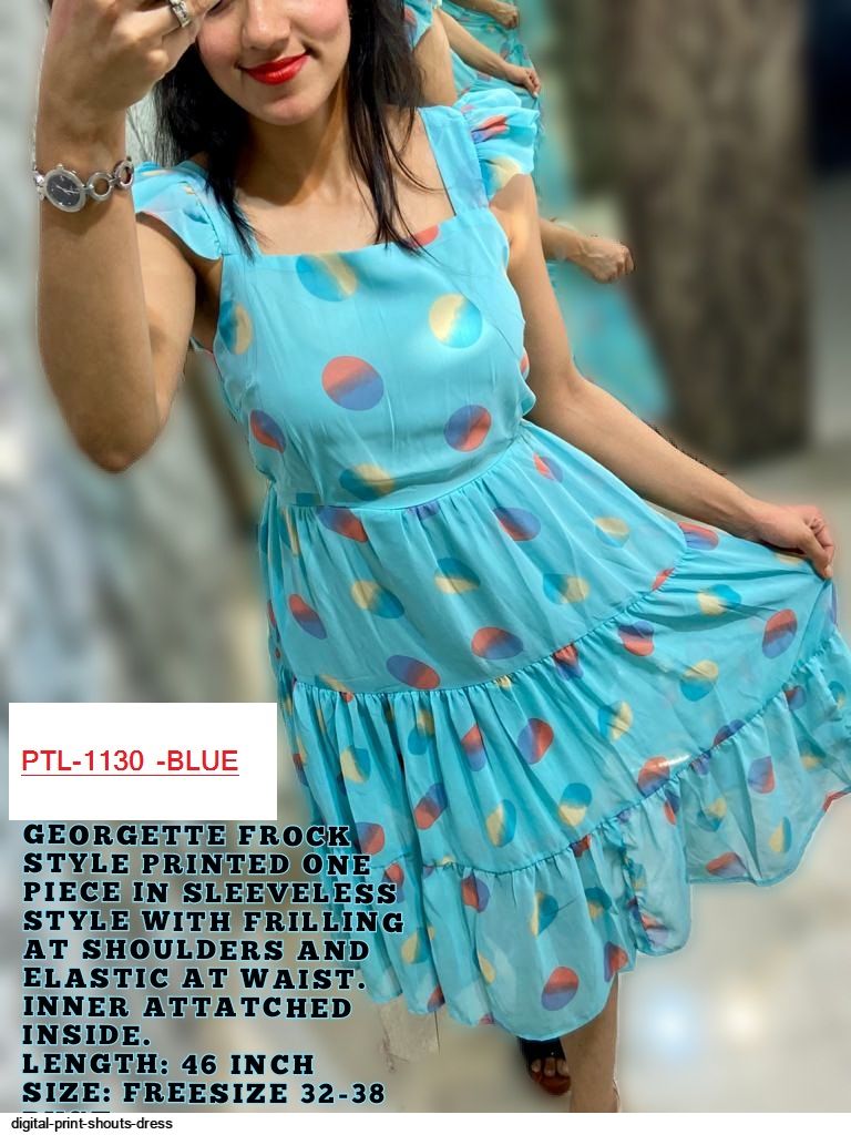 georgette digital-print-short-dress