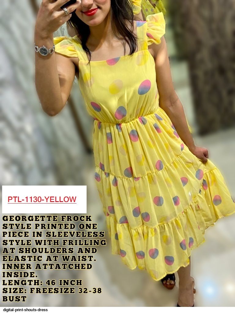 georgette digital-print-short-dress