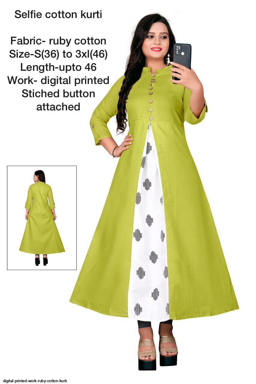 digital printed Work Ruby Cotton kurti