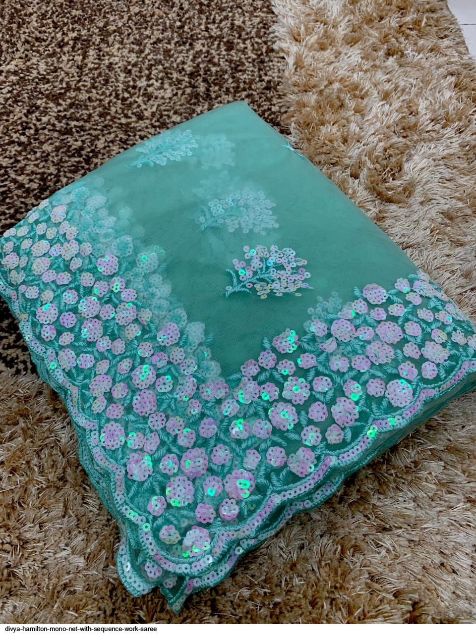 DIVYA HAMILTON mono net with sequence work SAREE