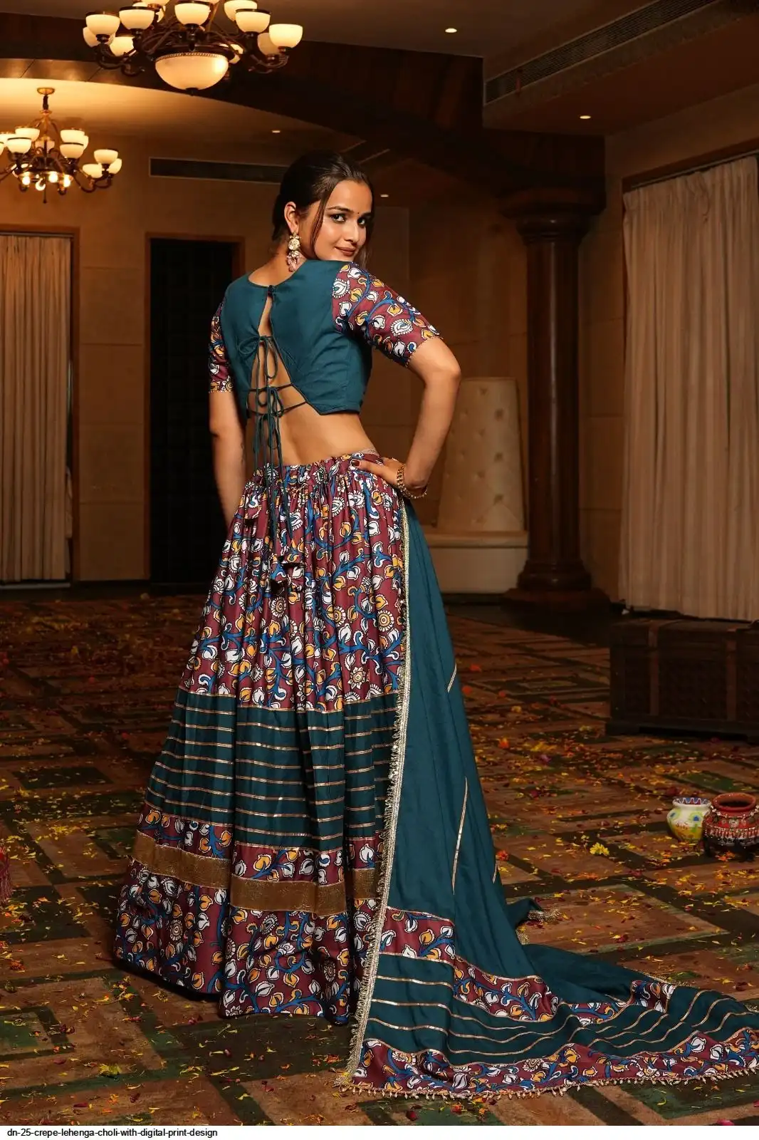 DN 25 Crepe Lehenga Choli with Digital Print Design