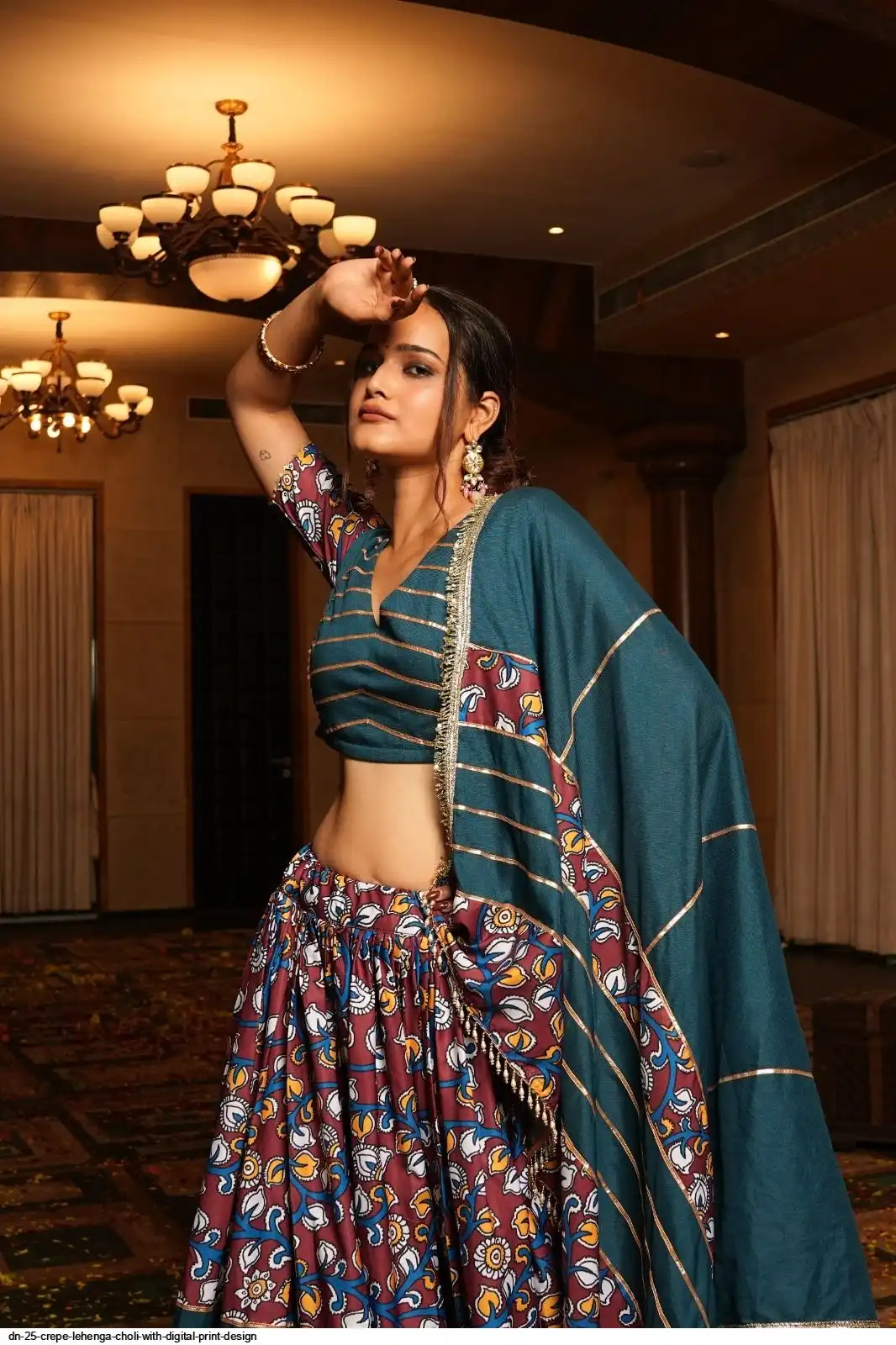 DN 25 Crepe Lehenga Choli with Digital Print Design