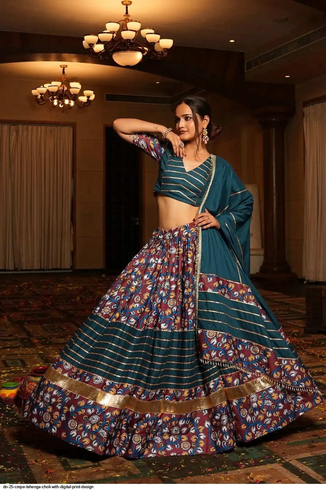DN 25 Crepe Lehenga Choli with Digital Print Design